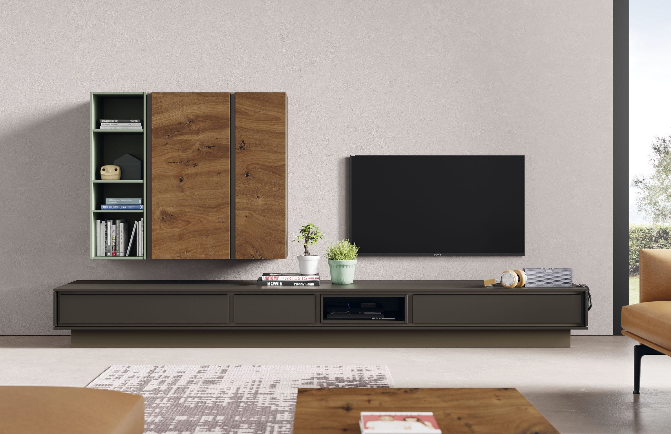 Móvel de parede contemporâneo para TV - BOOK 18 - VIVE - MUEBLES VERGE ...