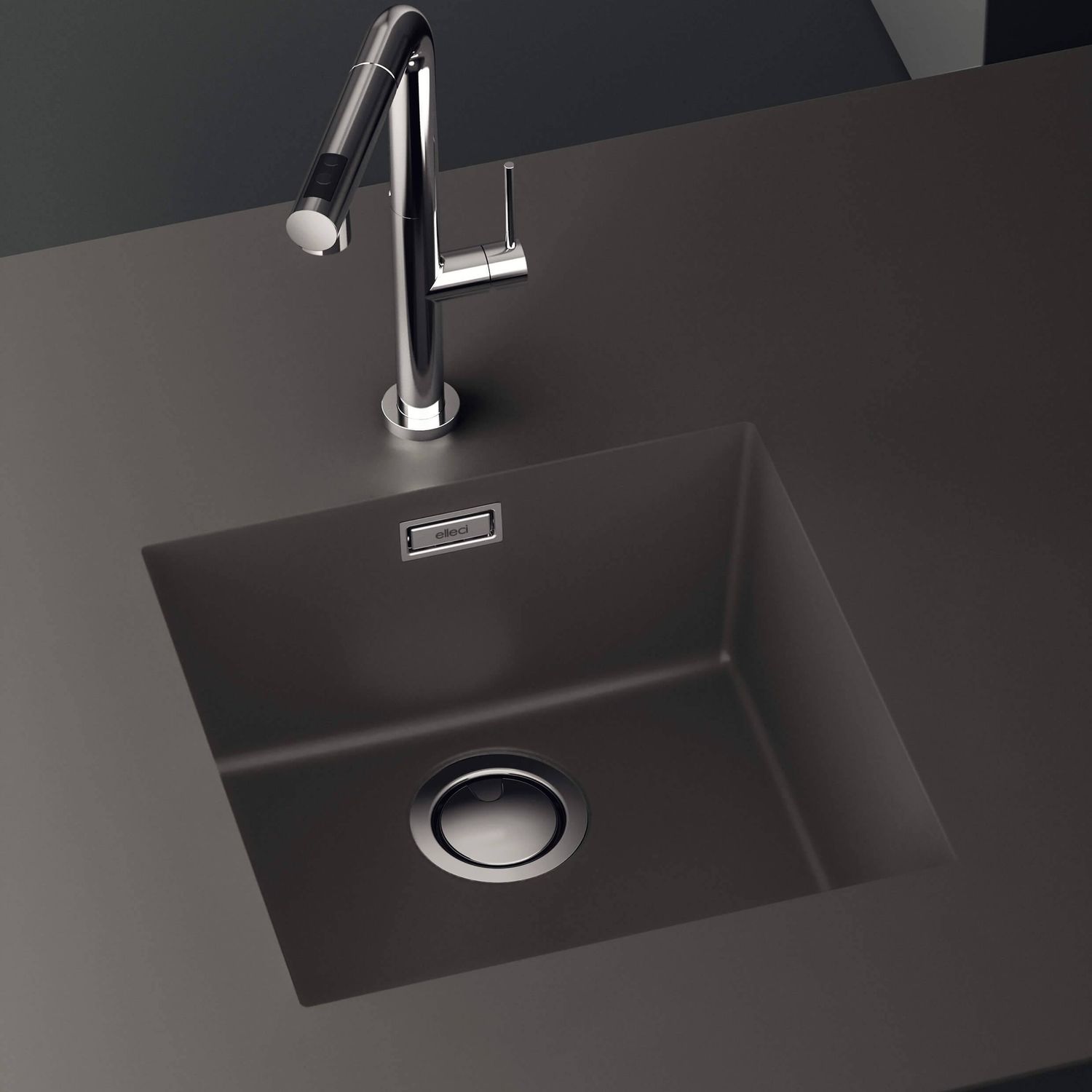 Pia com 1 cuba - INTEGRA - ELLECI - sem escorredor / em compósito / de sobrepor