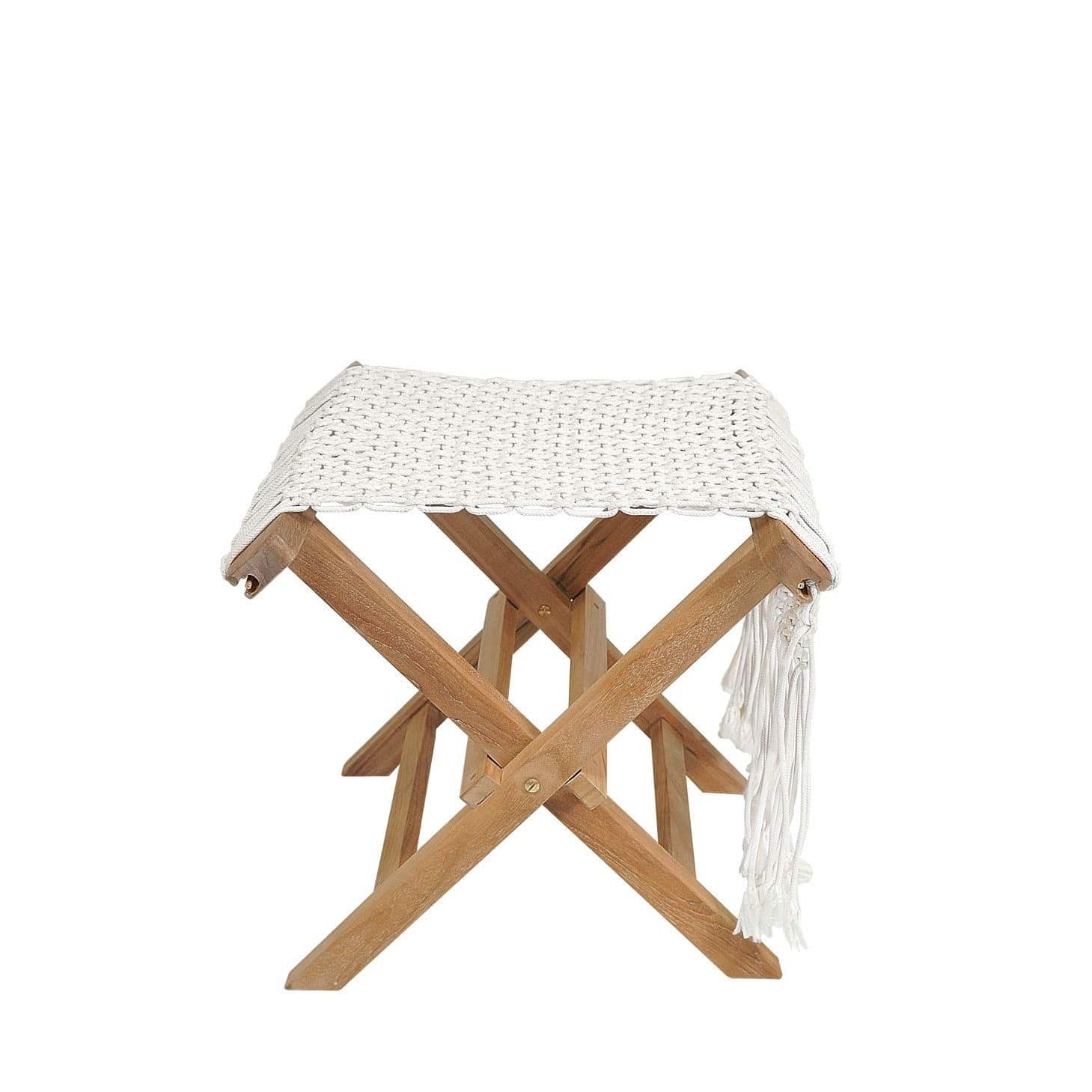 Repousa-pés contemporâneo - Macramè - Il Giardino di Legno - em teca ...