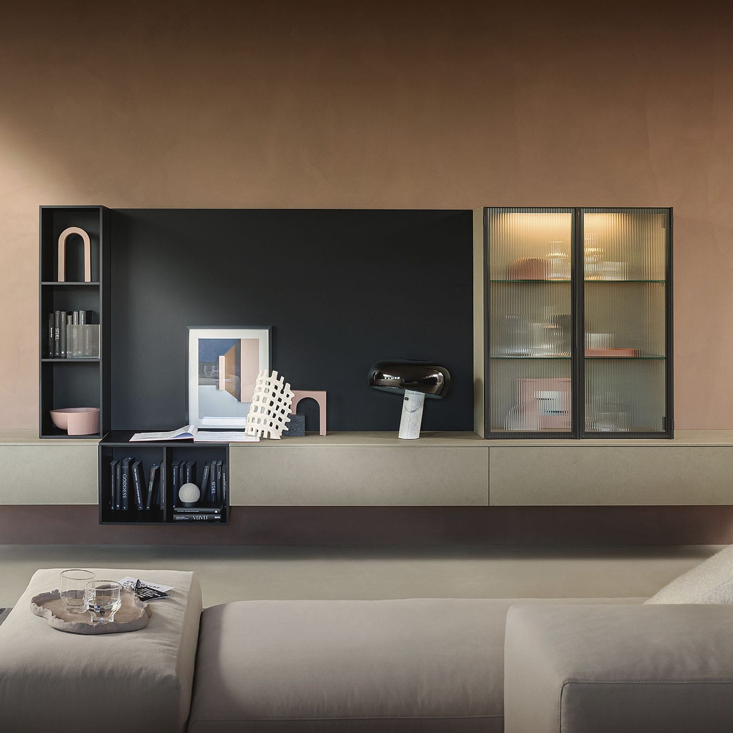 Móvel de parede de sala contemporâneo - SM2502 - ZALF spa - em laminado ...