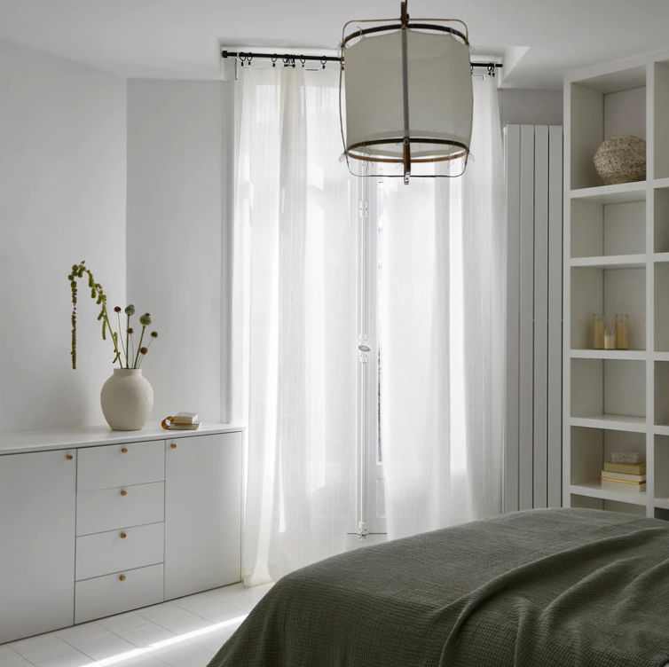 Cortina de voile de cor lisa - ALIKI - MADURA - em cânhamo ...