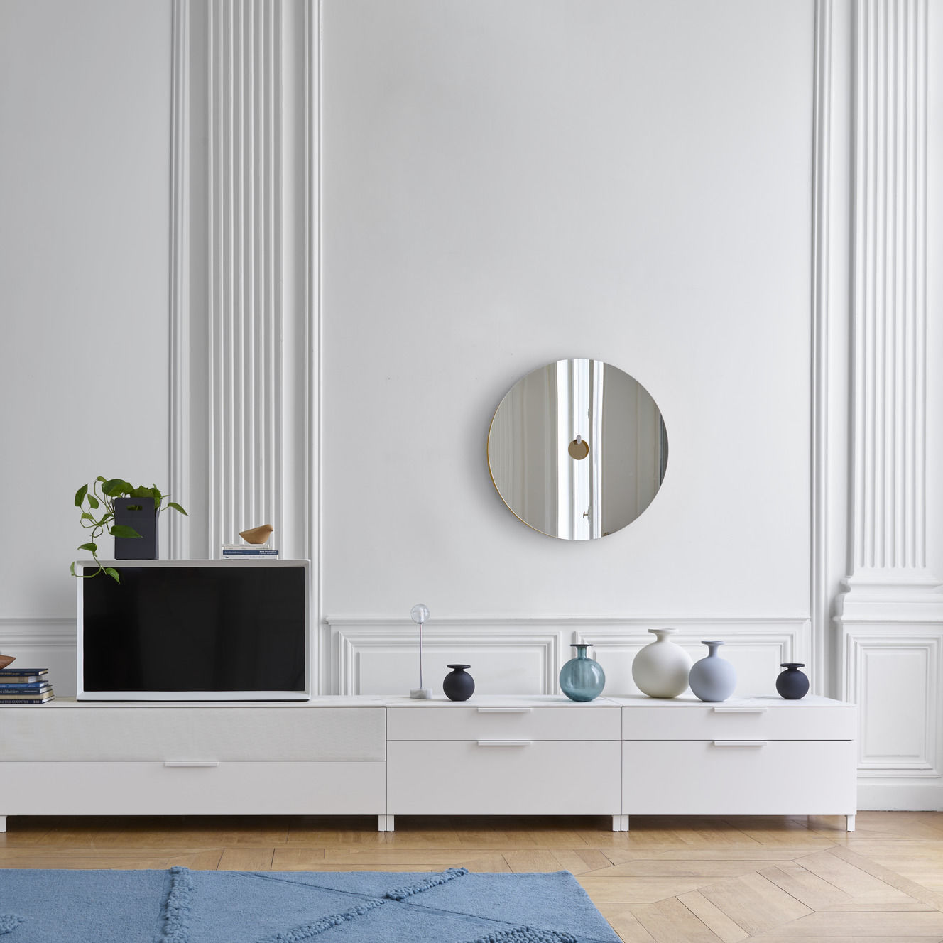 Rack de TV contemporâneo - EVERYWHERE - CINNA - hi-fi / em madeira / branco