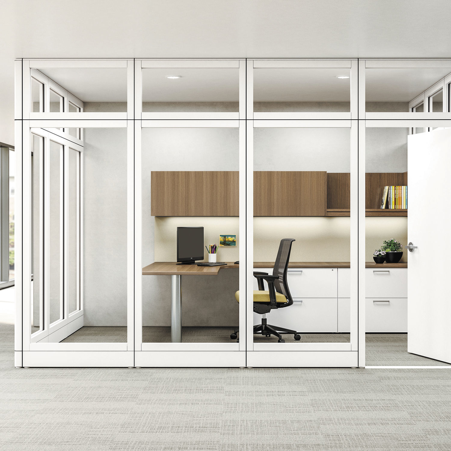 Divisória removível - CETRA™ - KIMBALL Office - fixa / modular / com vidro