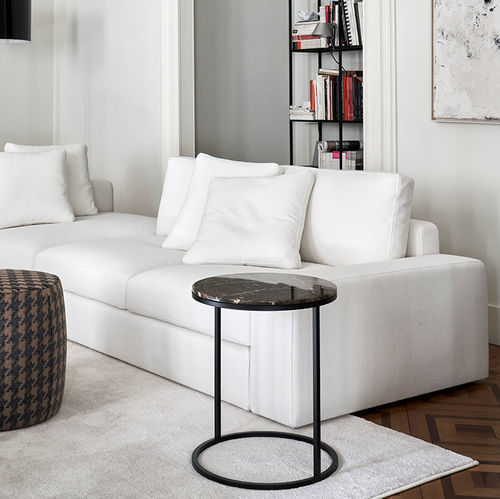 Mesa lateral contemporânea - PEK - MERIDIANI - em aço / em couro / em ...