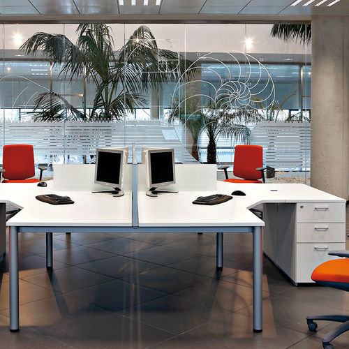 Mesa de trabalho de design minimalista - COOL E100 - Actiu - em laminado melamínico / em cromo ...